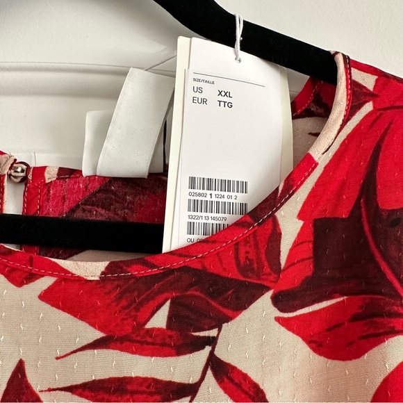 Johanna Ortiz | Dresses | New Johanna Ortiz X Hm Red Leaf Print Crewneck Wrap Plus Size Dress ...